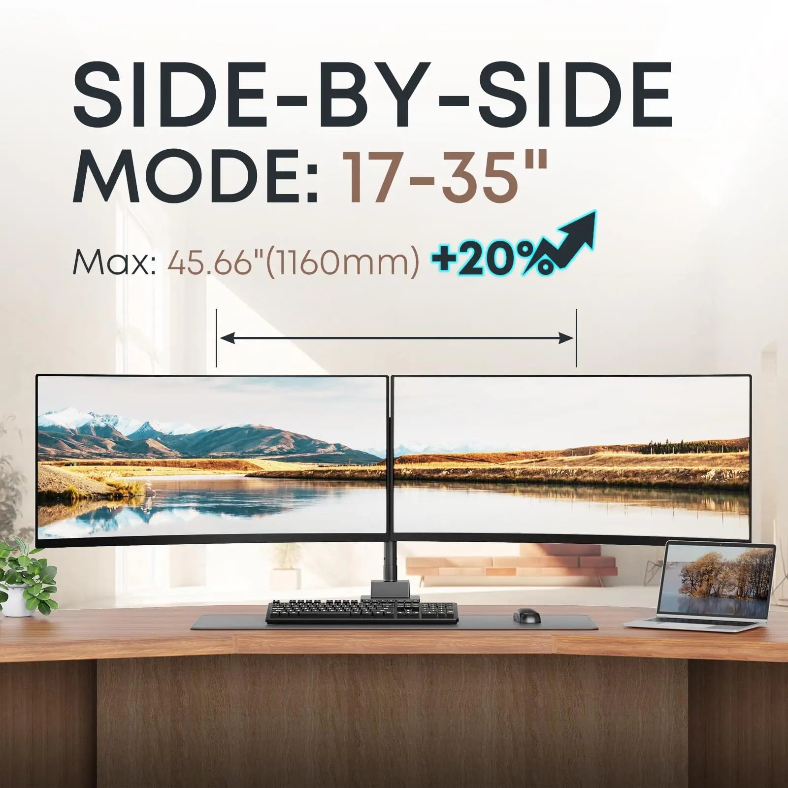 24-57 inch Dual Vertical Monitor Mount,Premium Aluminum Dual Monitor D ...