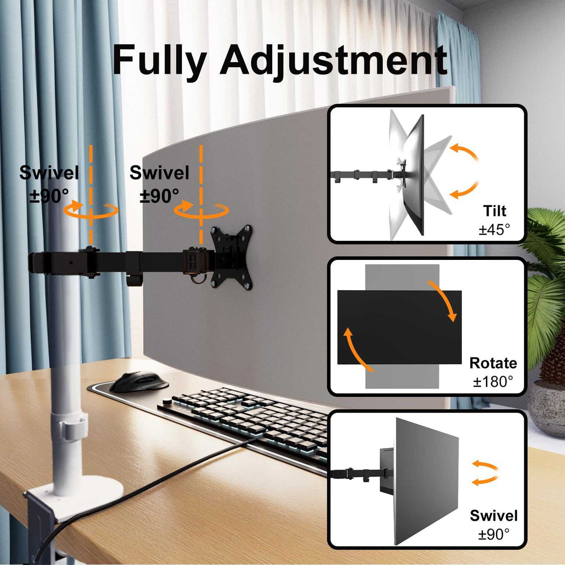 PUTORSEN 17-32 inch Single Monitor Arm