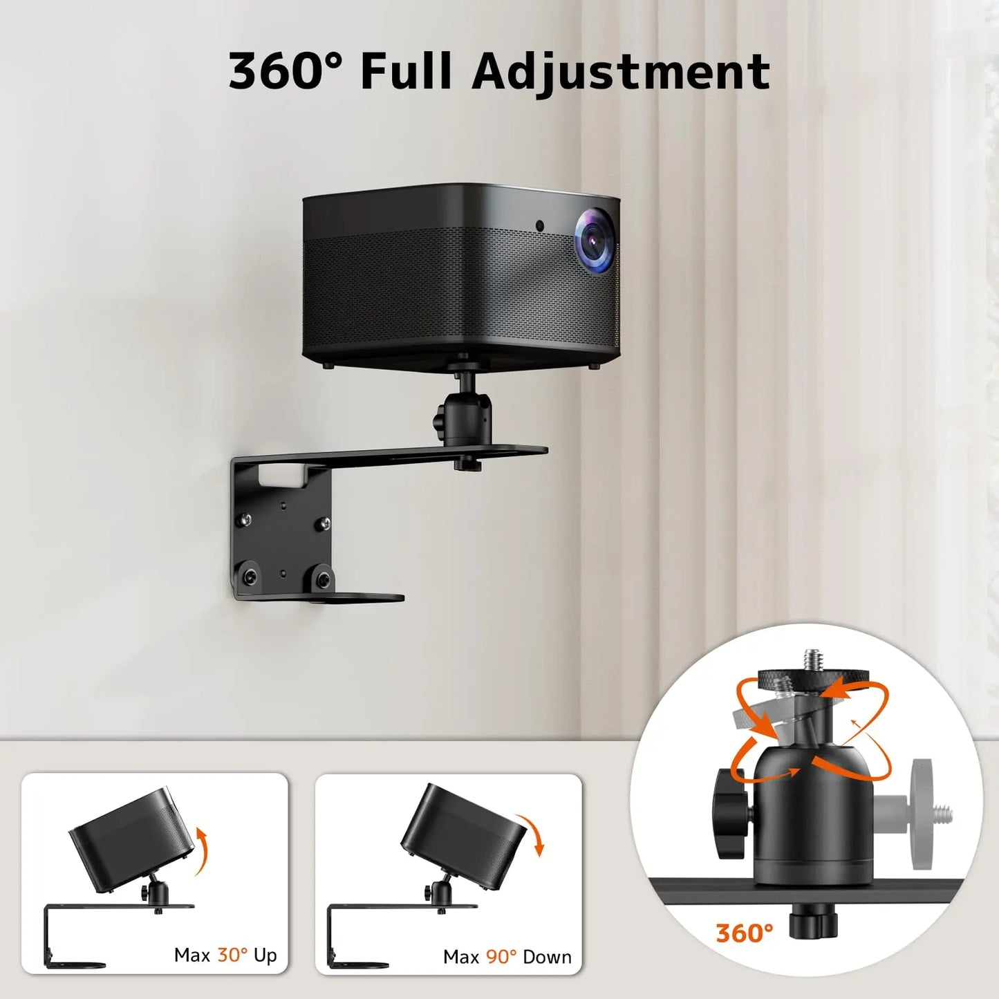 PUTORSEN Projector Wall Mount - Projector Wall & Ceiling Mount with 1/