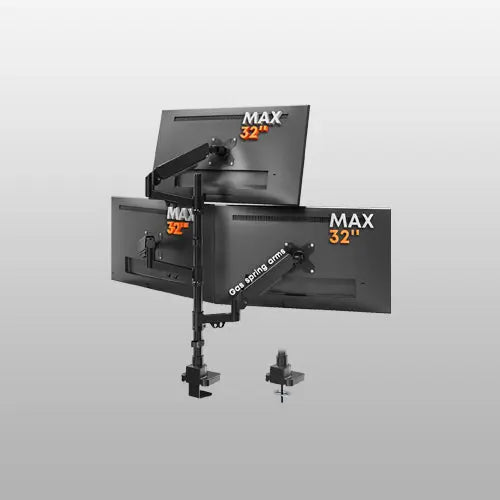 PUTORSEN Triple Monitor Mount for up to 32-inch Screens, 9kg Gas Sprin