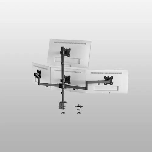 Quad Monitor Mount for 17-27 Inches - Fully Adjustable Heavy Duty 4 Mo ...